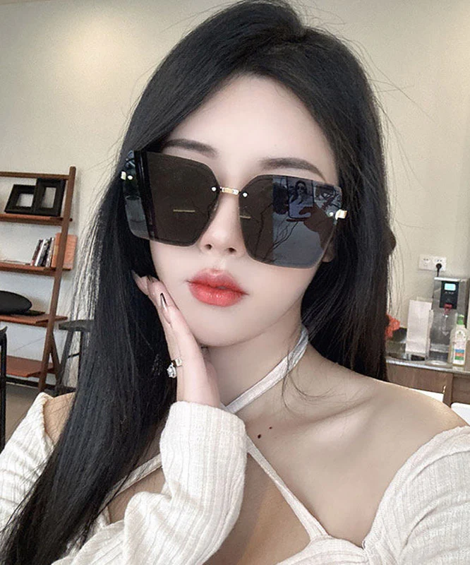 New Gradient Color Pink Metal UV Protection Sunglasses